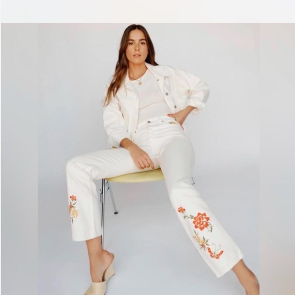 Reformation | Jeans | Reformation Cynthia Flora Embroidered Jean Nwt 25 ...